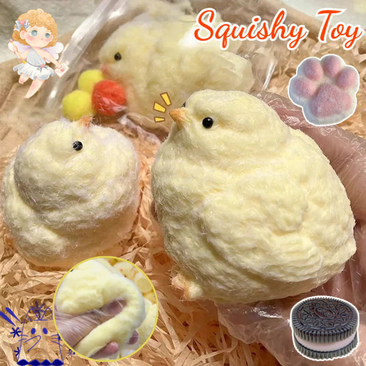 Cute Squishy Chick Soft Squeeze Silicone Toy Stress Relief Mini Chicken ...