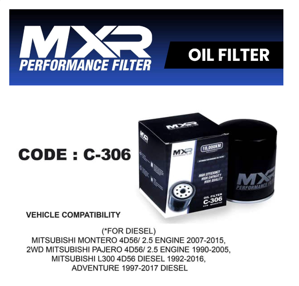 MXR OIL FILTER CODE C-306 MONTERO/ PAJERO/ L300/ ADVENTURE | Lazada PH
