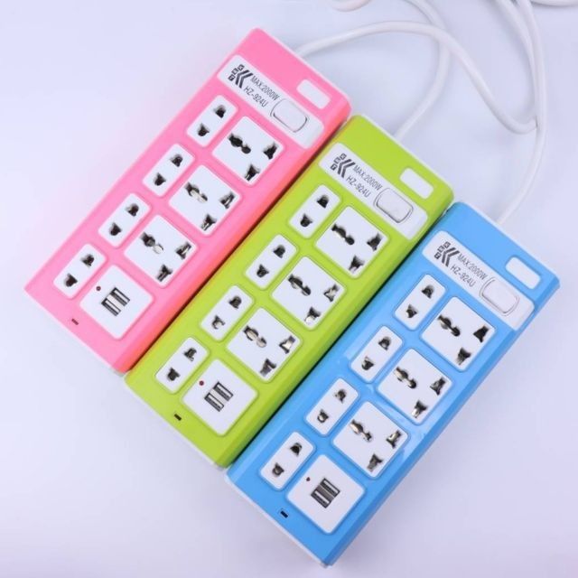 Socket Power Extension With 7 Universal Socket And 2 Usb Outlets