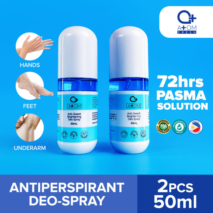 Atom Fresh Anti Sweat Brightening Deo Spray 2 Bottles | Lazada PH