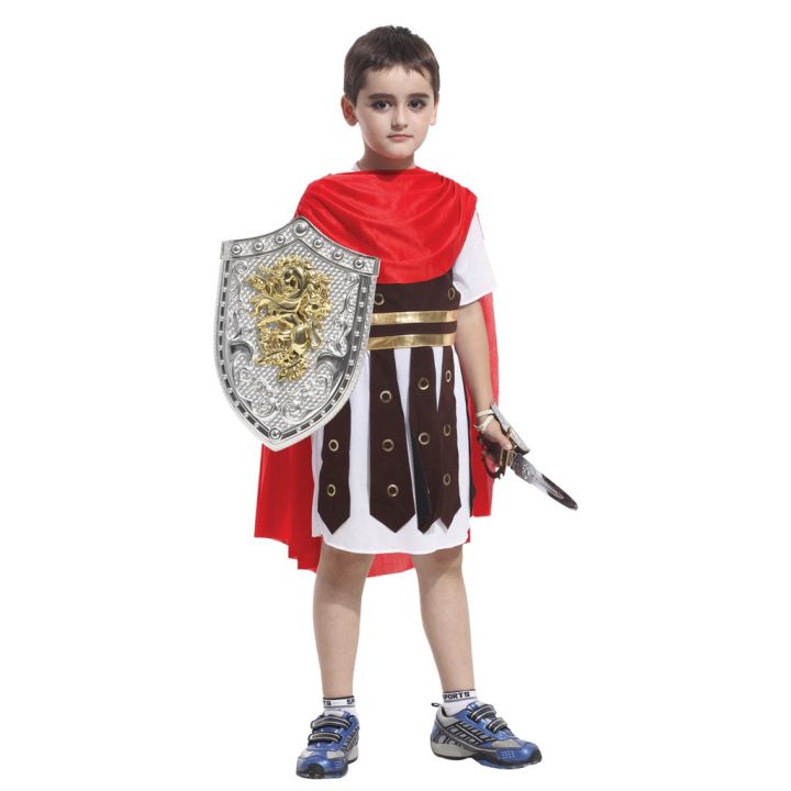 Kids Boys Roman Gladiator Soldier Costume Halloween Christmas Child ...
