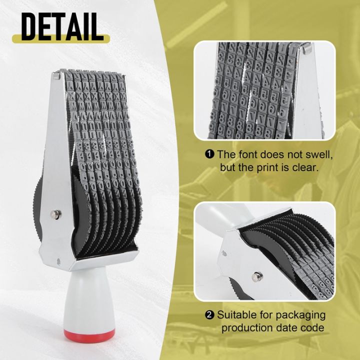 (ESRO) 8 Digit Alphabet English Letter Number Rolling Rubber Stamp ...