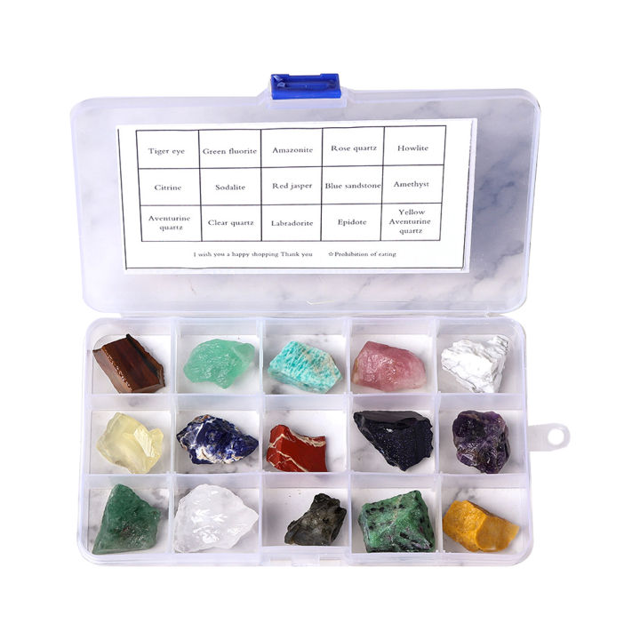 15pcs Healing Crystal Collection Birthday Gift Classroom Rough Geology ...