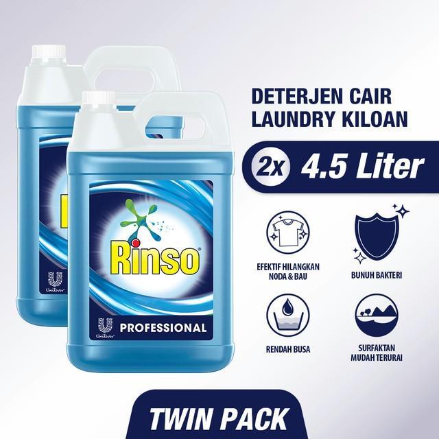 RINSO MATIC PROFESSIONAL DETERJEN LAUNDRY CAIR 4.5 L JERIGEN TWINPACK | Lazada Indonesia
