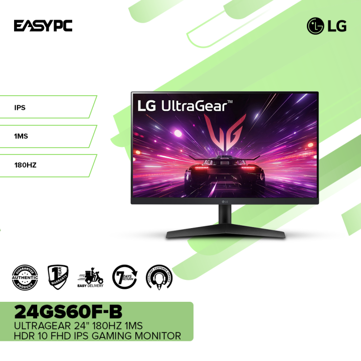 EasyPC | LG 24GS60F-B UltraGear 24" 180HZ 1MS HDR 10 FHD IPS Gaming ...
