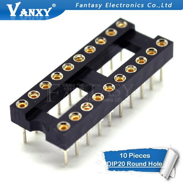 10pcs DIP-20 Round Hole 20 Pins 2.54MM DIP DIP20 IC Sockets Adaptor ...