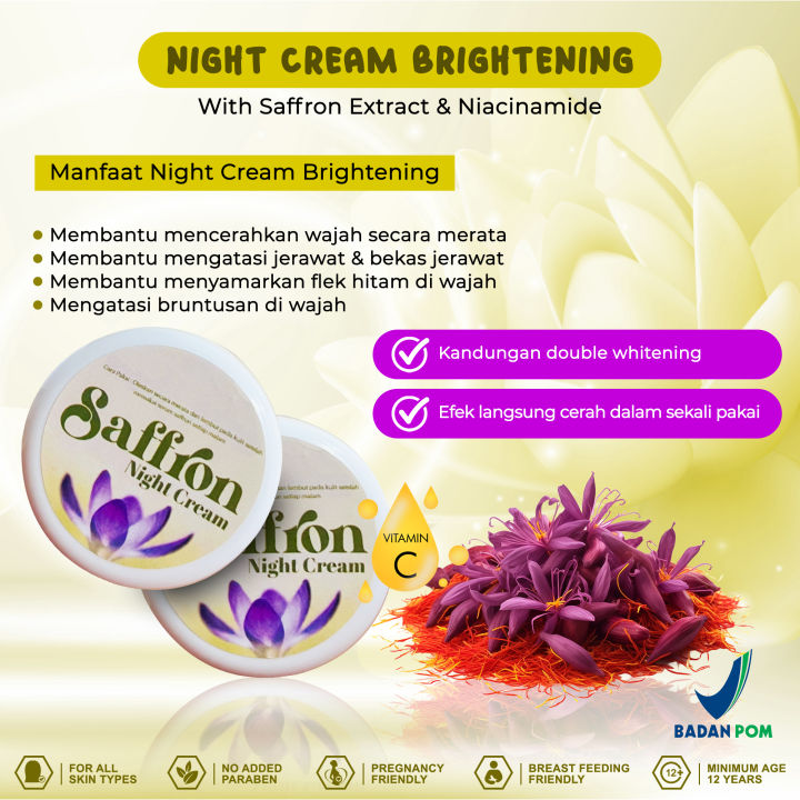 CREAM SAFFRON WITH LEMON 10 gram / CREAM GLOWING SAFFRON WITH LEMON ...
