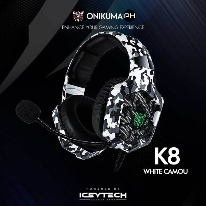 ONIKUMA K8 Super Bass GAMING HEADPHONE with RGB LED (BY:BILZ) | Lazada PH