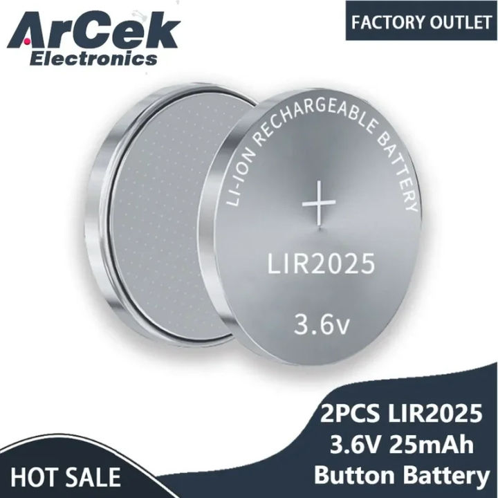 NEW brand 2PCS LIR2025 Rechargeable Replaces LIR 2025 CR2025 ML2025 3 ...