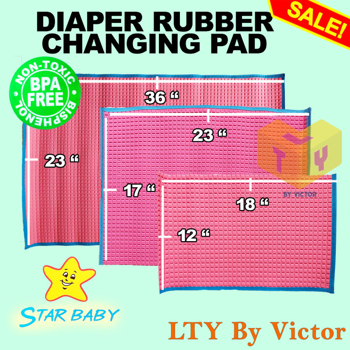 RUBBER MAT / DIAPER CHANGING PAD STAR BABY NEWBORN INFANT UNISEX BABY ...