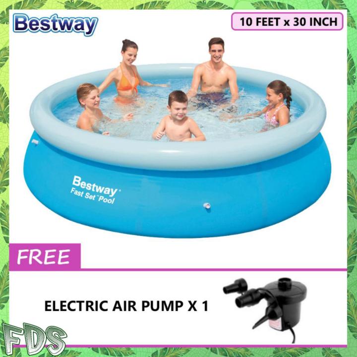 BESTWAY (57266 - NP230) 10 Feet Fast Set Pool Large Inflatable Swimming ...