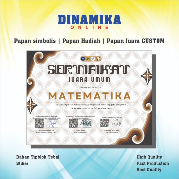 Papan Simbolis | Papan Hadiah | Papan Juara CUSTOM | Lazada Indonesia