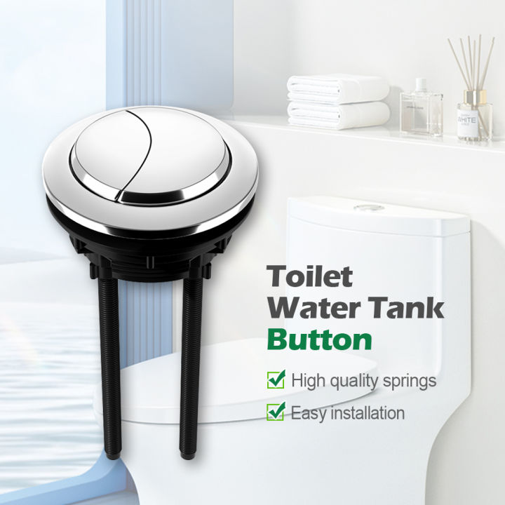 Dual Flush Toilet Water Tank Push Button Plastic With 2 Rods for 38/48 ...