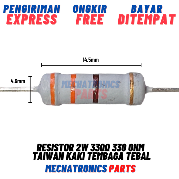 Resistor 2W 330Ω 330 Ohm Taiwan Kaki Tembaga Tebal | Lazada Indonesia