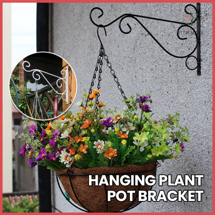 Flower Pot Holder Wall Mounted Hanging Plant Pot Bracket for Wall Decor ...