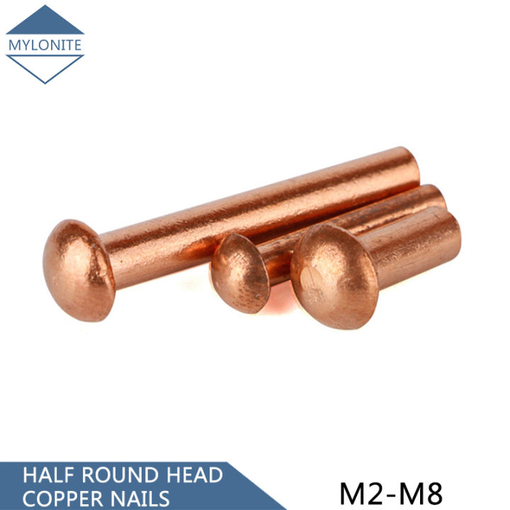 Brass Cup Head Rivet M4 M5 M6 M8 Copper Pan Head Solid Rivets Half ...