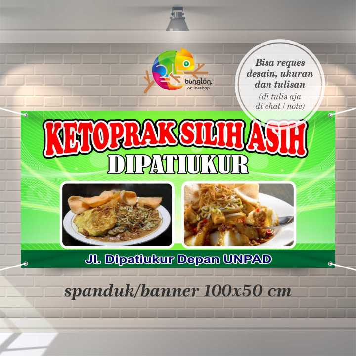 Size 100x50 Spanduk Banner Ketoprak, Gado-gado, Lotek, Bisa Reques ...