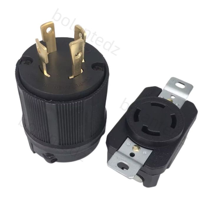 Black UL 30A 125V 250V NEMA L14-30P L14-30R Industrial twist lock power ...