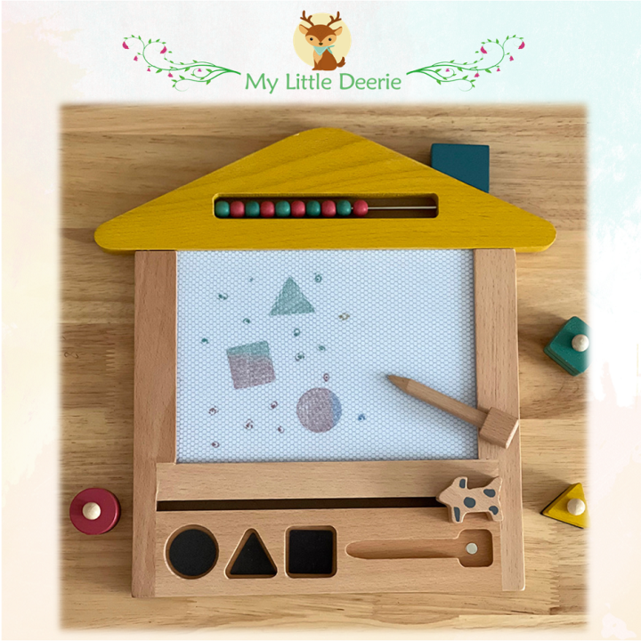 Wooden Writing Drawing Art Board Portable Erasable Reusable Children ...