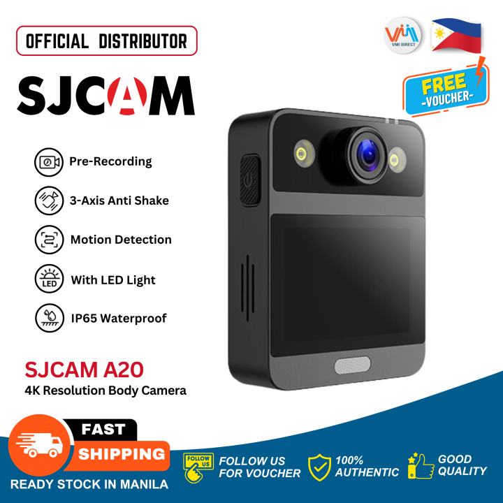 SJCAM A20 Body Cam Wearable Multi Purpose Camera 10m LED Night View Gyro Touch Screen Police ...