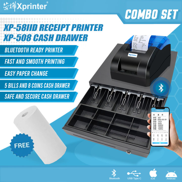 Xprinter Combo Set Thermal Cash Receipt POS Mini Printer (BLUETOOTH+USB ...
