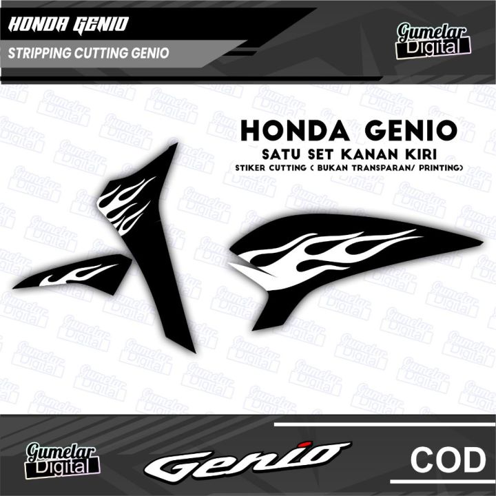 CUTTING STIKER STRIPING HONDA GENIO DESIGN API HOT WHEELS | Lazada ...