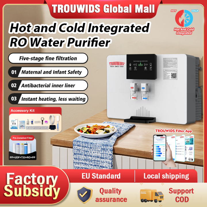 TROUWIDS Reverse Osmosis Water Purifier Water Dispenser Hot And Cold ...