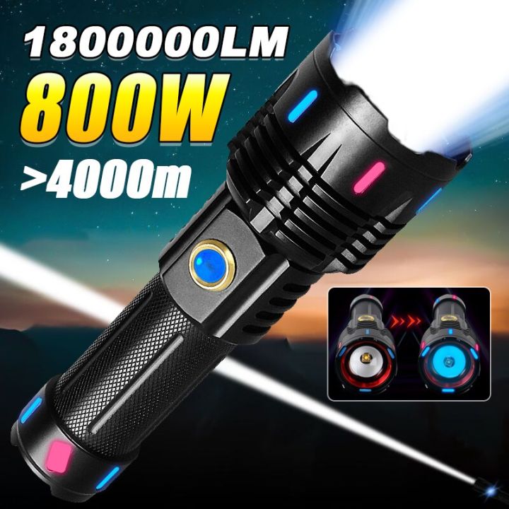 800W High Power Led flashlight rechargeable flash lights rechargeable ...