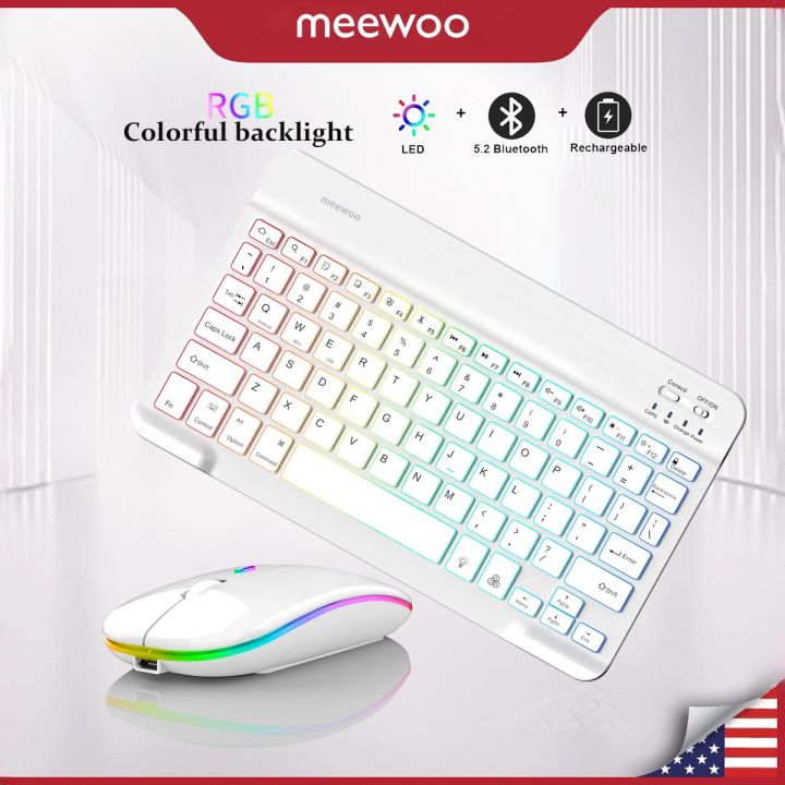 Meewoo Wireless Bluetooth Keyboard And Mouse Set 10inch For Android Phone Tablet Keyboard