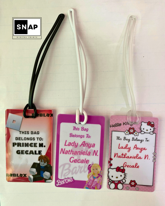 Customized | Personalized Bag Tag with Rubber Strap, ATM size, PVC ...