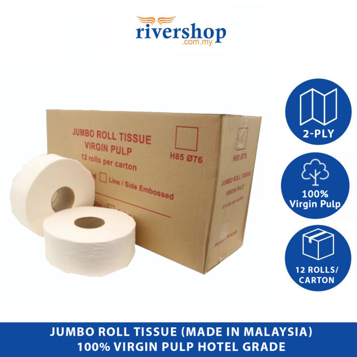 Jumbo roll tissue (made in Malaysia) 100% virgin pulp Hotel grade ...
