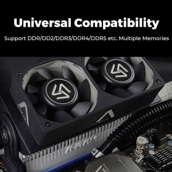 2X RAM Cooler Cooling Fan Ram Memory Cooler with Dual 60mm Fan PWM ...
