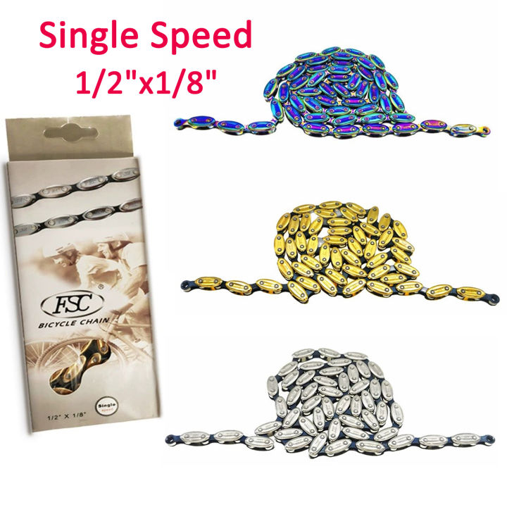 Heavy Duty Bicycle Chain Single Speed Olive Chain For BMX Bike 1/2 X1/8 ...