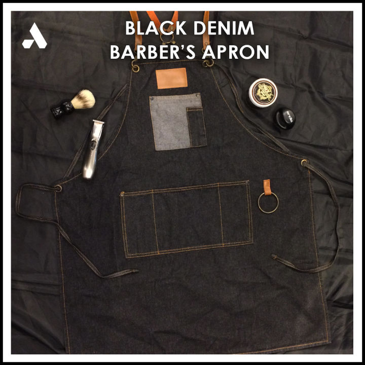Black Denim Barber's Apron, Denim Apron | Lazada PH