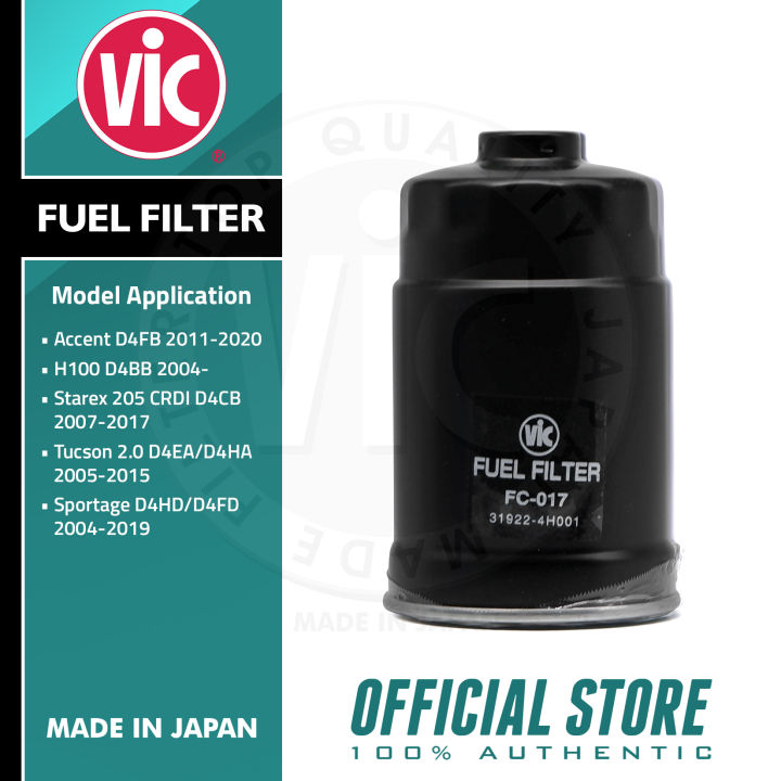 VIC Fuel Filter FC-017 for Hyundai Accent D4FB 11-20, H100 D4BB, Starex D4CB 07-17, Tucson D4EA ...