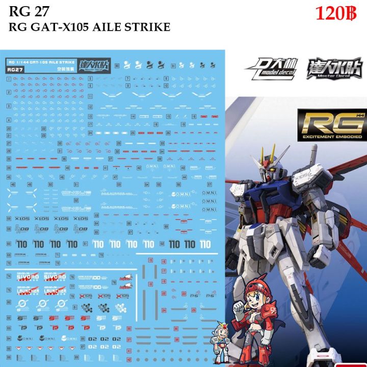 ดีคอลน้ำ [D.L. Darlin] RG 27 GAT-X105 ALIE STRIKE GUNDAM RG 1/144 Water ...