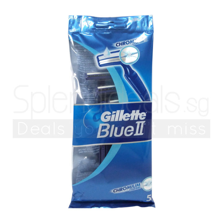 ( FREE SHIPPING ) GILLETTE Blue II Disposable Razors Chromium Coating ...