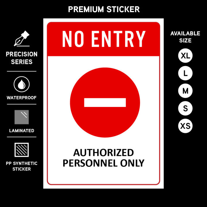 No Entry Sign PVC Sticker No Entry Sign Entrance Parking Lot ...