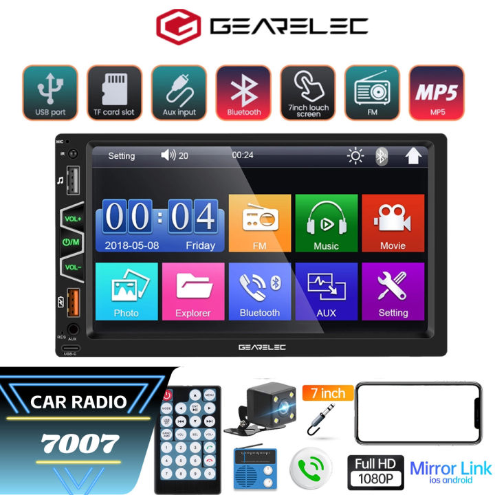 GEARELEC 7 Inch Car Stereo Bluetooth AUX Input USB Type-C Port ...