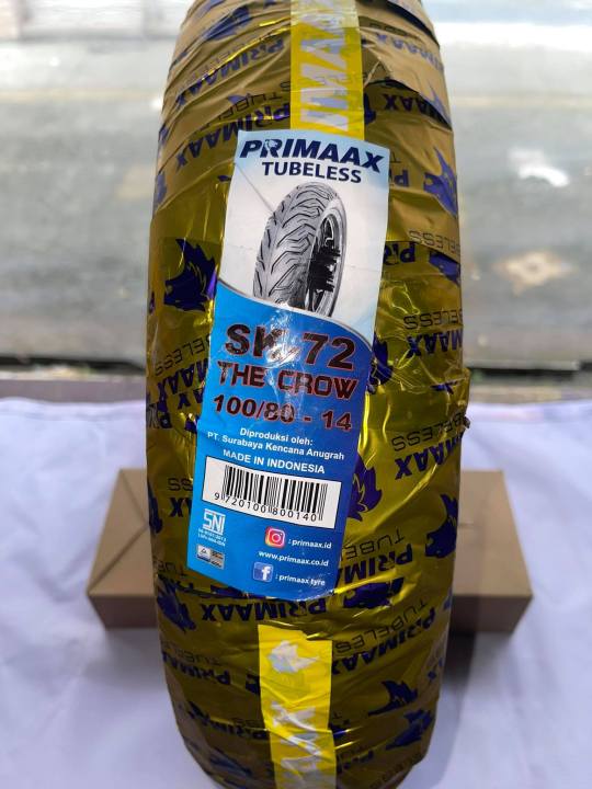 PRIMAAX TIRE 100/80/14 THE CROW TUBELESS MADE IN INDONESIA | Lazada PH
