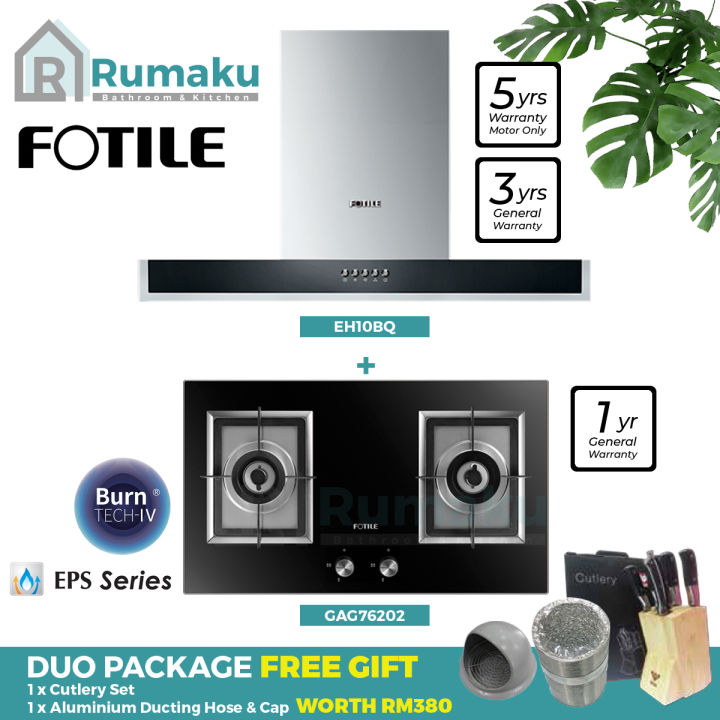 FOTILE Special Duo Package EH10BQ Chimney Cooker Hood + GAG76202 Built ...
