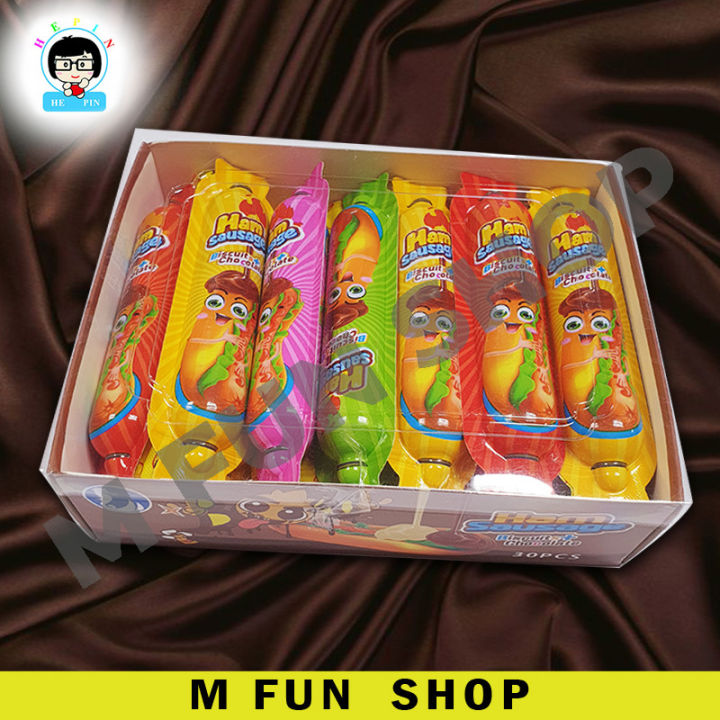 *Halal* 30Pcs Ham Sausage Biscuit Chocolate Choco Strip (10g x 30pcs ...