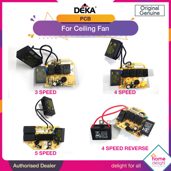 DEKA Ceiling Fan PCB BOARD - 3 Speeds / 4 Speeds / 4 Speeds with ...