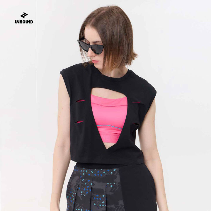 UNBOUND Crescent cut out tank top เสื้อคลุมสปอร์ตบรา | Lazada.co.th