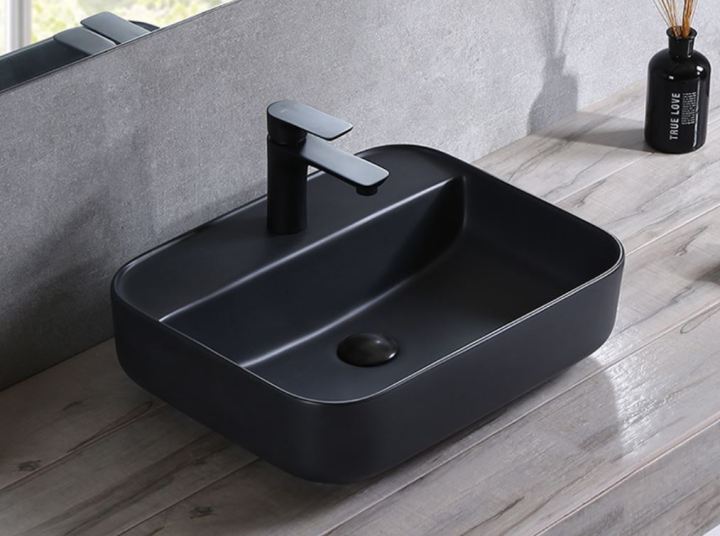 Complete Black Set Counter top Basin with Black Pop up fittings ...