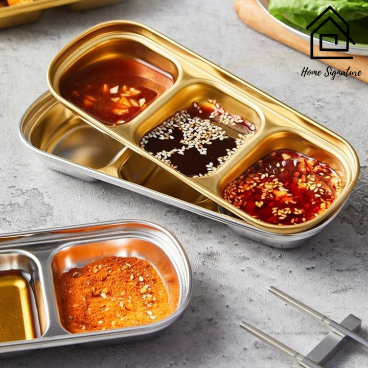 Home Signature Korean Barbecue Dipping Saucer Stainless Steel Condiment ...