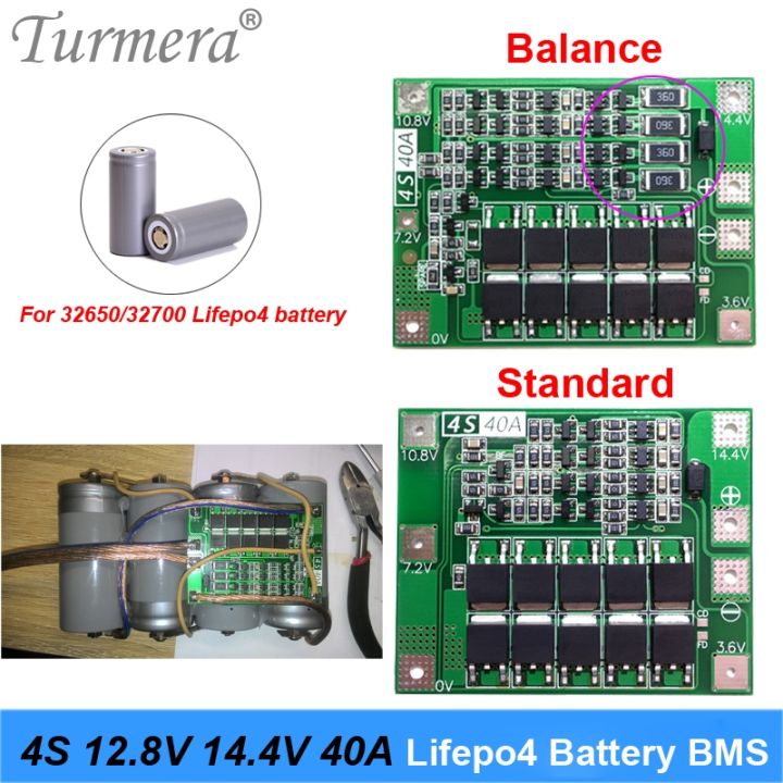4S 40A 12.8V 14.4V 32650 32700 LiFePO4 BMS lithium iron battery ...