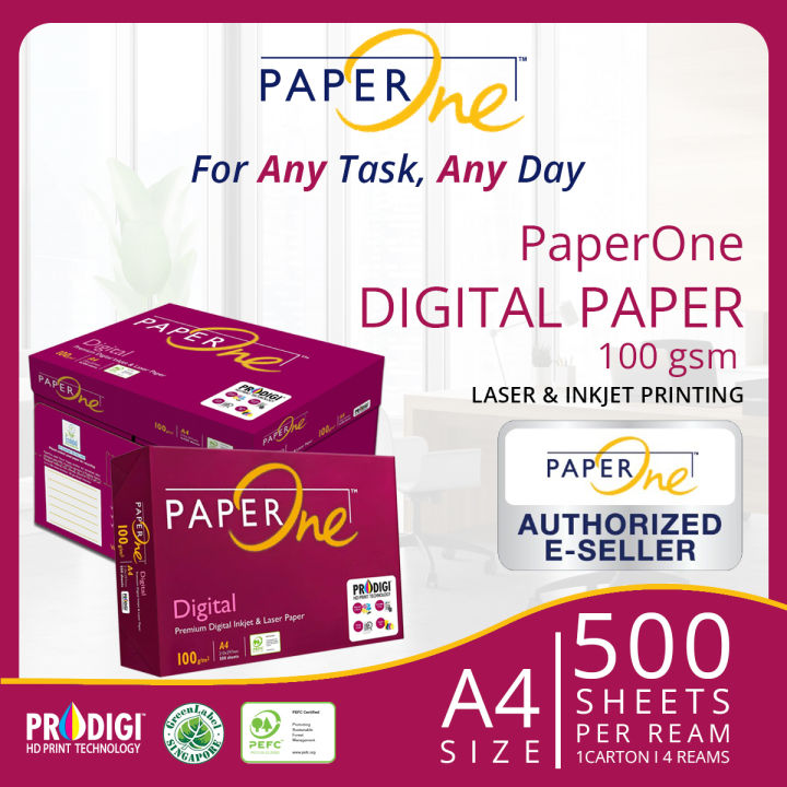 PaperOne Digital 100gsm A4 Paper (1 Carton / 4 Reams) | Lazada Singapore