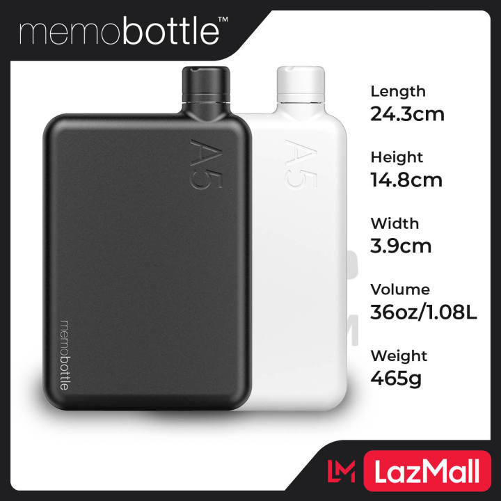 A5 Stainless Steel Memobottle - Flat Reusable Water Bottle, 36oz (1080ml) | Lazada PH