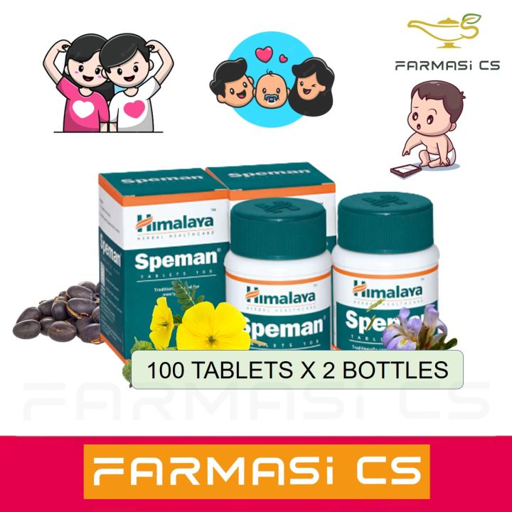 Himalaya Speman 100 Tablets x 2 Bottles (TWIN) EXP:02/2026 [ Farmasi CS ...